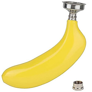 Banana Flask for Liquor Disguise for Men Women 5 oz Pocket Hip Flask with a Funnel for Funny Gift Hidden Whiskey Bottle Alcohol Pot for Men Traveling Fishing Hunting Hiking Camping