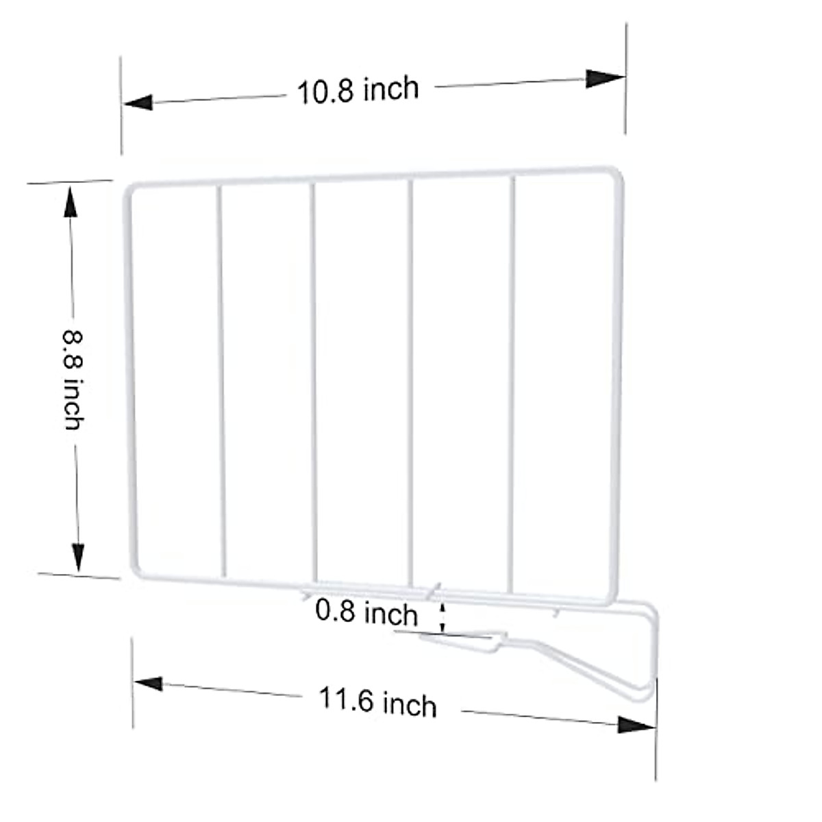 BTSD-home Shelf Dividers Steel Closet Dividers and Separator for Organization, Shelves and Storage in Cabinet and Kitchen (8 Pack)