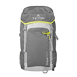 TETON Sports Cirque 1600 Backpack; Packable, Lightweight, Comfortable Daypack for Hiking and Travel; Overnight Bag,Grey, 22" x 15" x 6.75"