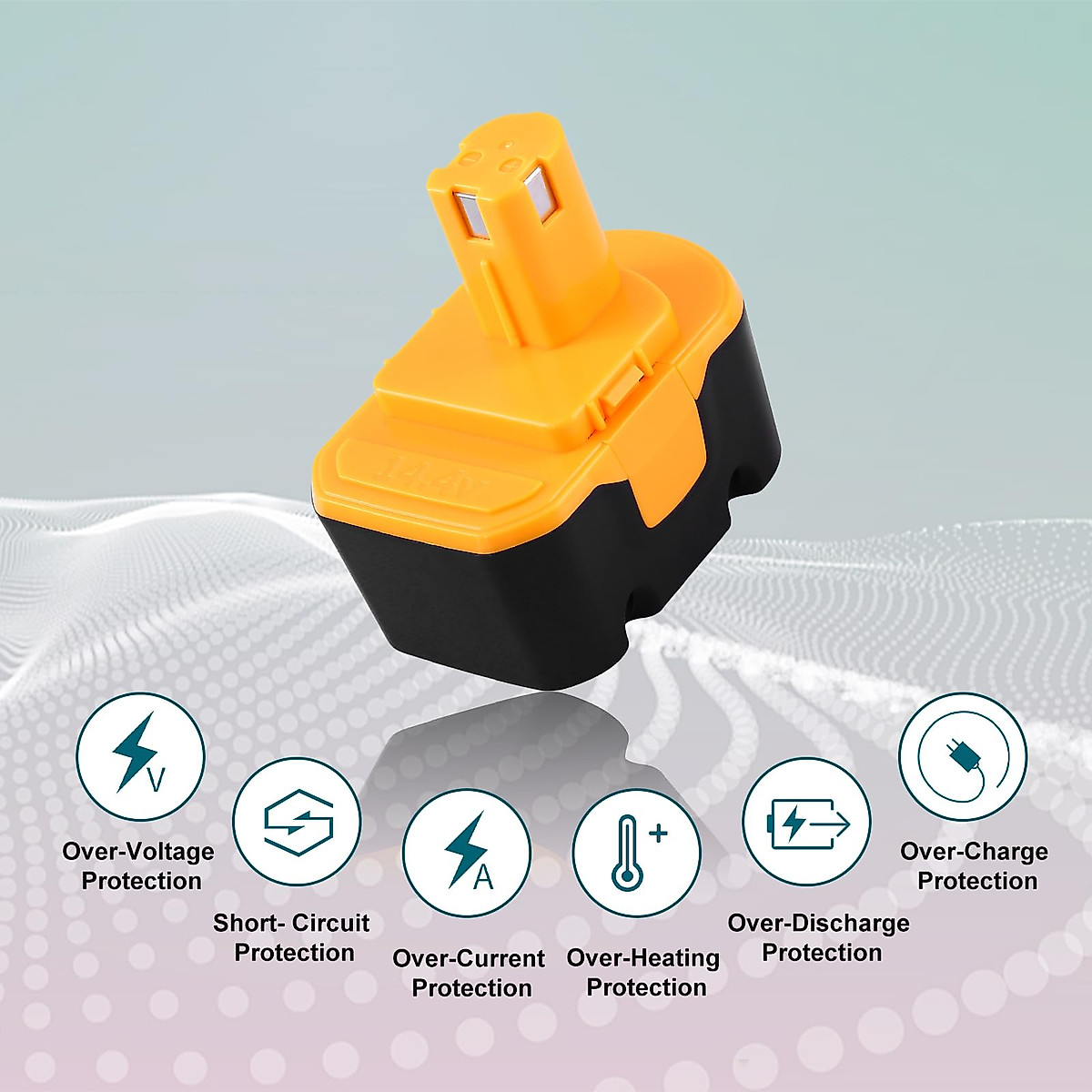 Forrat 1 Pack Replacement for Ryobi 14.4V Battery 3600mAh Ni-Mh Compatible with for Ryobi 14.4 Volt Battery 130224010 130224011 130281002 1314702 1400144 1400655 HP1441 HP1441M HP1442M Battery
