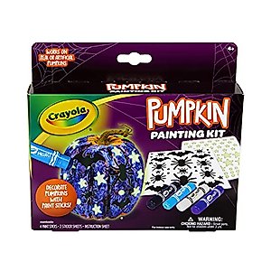 Crayola Galaxy No Carve Pumpkin Decorating Kit, Less Mess Kids Paint Set, Glow in The Dark Stickers