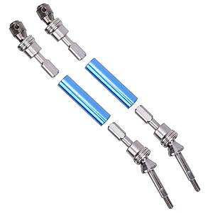 Tbest RC Rear Drive Shaft Set, 1/10 RC Metal CVD Shaft Fit for Slash Car NSV775(Dark Blue) Axles 2Wd 67 C-10 Slash Drag Upgrades Tra2Wd