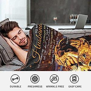 Joyloce Gift to My Husband Gifts from Wife Super Soft Flannel Fleece Throws Lightweight Warm Blankets Romantic Gifts for Him Husband for Wedding Birthday Anniversary Valentines Day Fathers day 60"x50"