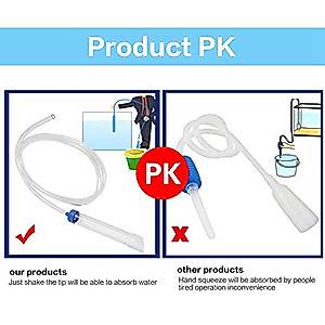 Aquarium Manual Water Changer Gravel Cleaner Water Filter Syphon Tube Fluids Transfer Tool PVC Sand Vacuum Pump Fish Tank Tool with 59in Long Pipe