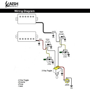Guitar Prewired Wiring Harness Humbucker Solderless Wiring Harness 2V2T with 500K Pots and 3 Way Toggle Switch for LP Standard Series