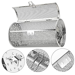 HANABASS Stainless Steel Grill Rotisseries & Roasters Rotisserie Grill Roaster Stainless Steel Oven Basket Oven Cage Deep Fry Basket Rotary Grilled Cage Barbecue to Rotate Kitchen Supplies