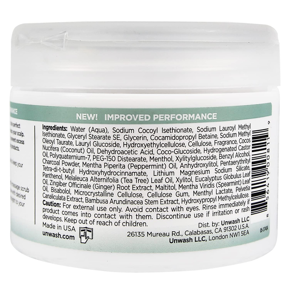 Unwash Charcoal Detox Scalp Scrub - Detoxify, Exfoliate, & Rebalance Hair & Scalp, Removes Build-Up, For Dry, Itchy Scalps Paraben Free, 8.82 oz