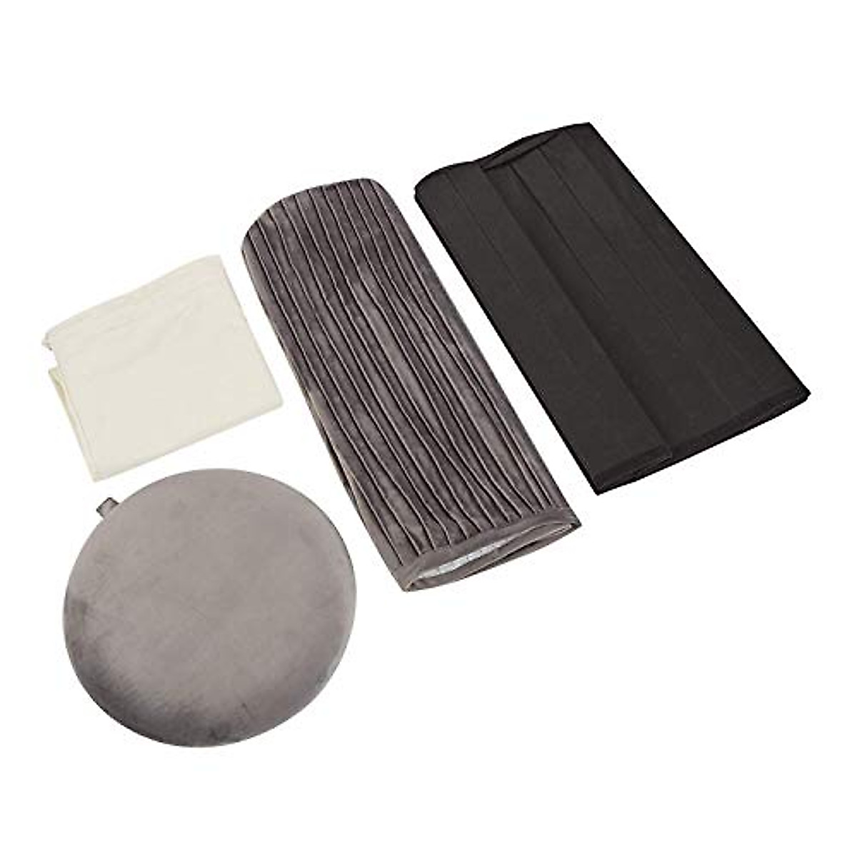 Inspire Me! Home Décor Lydia Round, Pleated Pewter Grey Soft Velvet Removable Washable Bag, 14 Dia x 24 in, Gorgeous and Classy Laundry or Storage Hamper