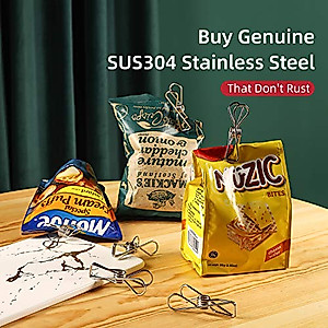 Heavy Duty Clothes Pins for Hanging Clothes, Stainless Steel Clothespins for Landry, Metal Clothes Clips, Clothes Pegs