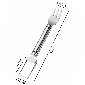 2 Pack Stainless Steel Fruit Cutter, 2-in-1 Portable Watermelon Fork Slicer Cutter Melon Cube Cutter Watermelon Fork Slicer Cutter Slicer Tool Quickly Fruit Forks Slicer for Home Kitchen Gadget