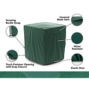 Covermates Air Conditioner Cover - Light Weight Material, Weather Resistant, Elastic Hem, AC & Equipment-Green