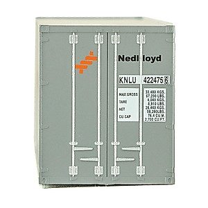 Walthers SceneMaster HO Scale Model of Nedlloyd (Gray, Orange, Black) 40' Hi Cube Corrugated Container W/Flat Roof,949-8219