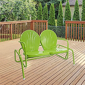 Northlight Outdoor Retro Metal Tulip Double Glider Patio Chair, 48.25", Lime Green