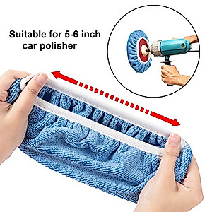 20 Pieces Car Orbital Buffer Polisher Pad Bonnet Microfiber Max Baxer Bonnet Polishing Bonnet Buffing Pad Cover (5-6 Inches)