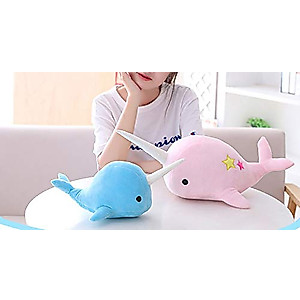 CASAGOOD Cute Blue Narwhal Stuffed Animal Plush Toy Adorable Soft Whale Plushies Toys Stuffed Animals for Babies Kids, Toddlers