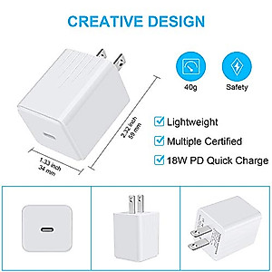 Pixel 7 Fast Charger for Google Pixel 7 7 Pro 6a 6 Pro 6 5 4 3 2 Pixel 4XL 3XL 2XL XL 4A 3A, 18W PD Wall Power Adapter 6ft Type C Fast Charging Cable for Samsung Galsxy A13 5G A53 A12 A03s S22 S21 S20
