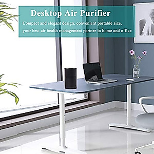 AIIKEE Small Air Purifier for Home Bedroom Office, Quite Sleep Mode True HEPA 3 Stage Filtration for Smoke Dust Pollen,Ozone Free Home Air Cleaner- Blank