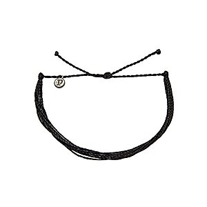 Pura Vida Black Anklet 100% Waterproof, Wax-Coated with Iron-Coated Copper Charm