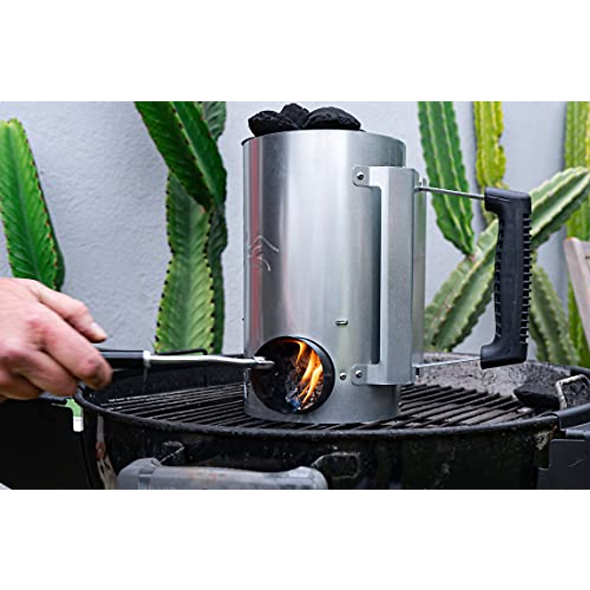 BBQ Dragon Ultimate Grill Accessories Set - XL Charcoal Chimney Starter Bundle with Electric Charcoal Fire Starter Fan - Heavy Duty & Durable BBQ Tools