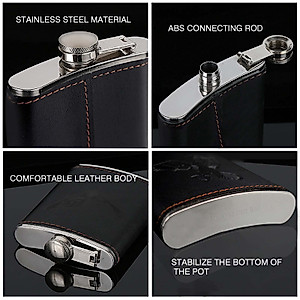 RNUIE Hip Flasks for Liquor Sets for Men,9 Oz Personalized Whiskey Stainless Steel Flagon,2 Cups+1Corkscrew+1 Mini Funnel for Husband Christmas Birthday Ornaments(eagle)