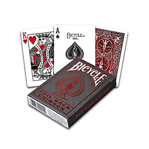 Bicycle Metal Luxe MetalLuxe Rider Back Playing Cards 2 Decks Crimson Red and Cobalt Blue Version 2