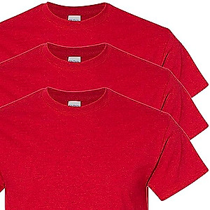 Gildan Men's Heavy Cotton T-Shirt, Antique Cherry Red, XL (Pack of 3)