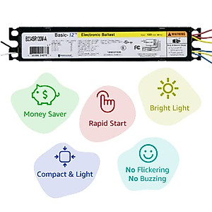 Universal Lighting Technologies B234SR120M-A000I Electronic Ballast, Fluorescent, T12, 2-Lamp, 120V, Black