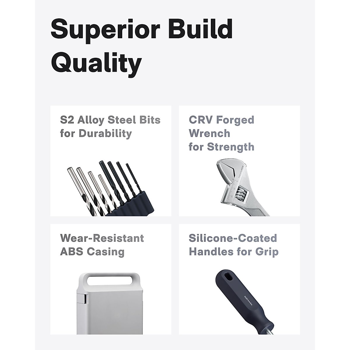 HOTO Cordless Brushless Drill Tool Set, Outstanding Appearance, Hidden Buckle, Unique LED Screen, Intelligent Digital Display, Safe, Exquisite & Practical, High-end Drill Kit for Home/Daily Use