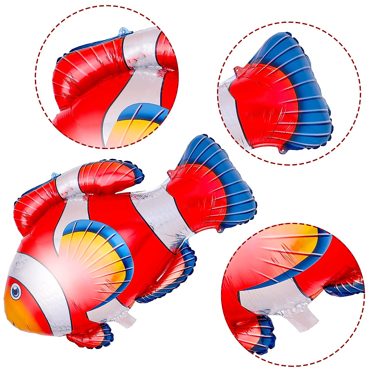 10 Pieces Sea Animals Balloons Ocean Foil Balloons Large Fish Balloons Cartoon Sea Creature Balloons for Boys Girls Under The Sea Themed Birthday Party Baby Shower Decorations, 10 Styles