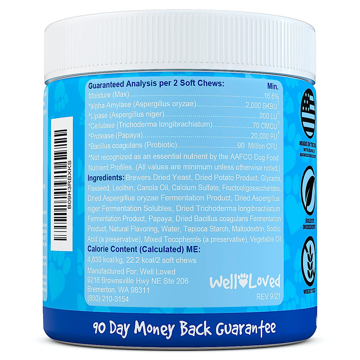 Well Loved Probiotics for Dogs and Joint Supplement for Dogs, Well Loved Dog Chews, Made in USA, Vet Developed, Dog Probiotic Chews, Glucosamine for Dogs