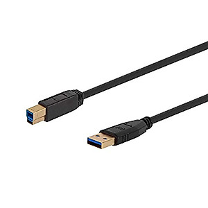 Monoprice USB 3.0 Type-A to Type-B Cable - 3 Feet - Black | Compatible with Monitor, Scanner, Hard Disk Drive, USB Hub, Printers - Select Series