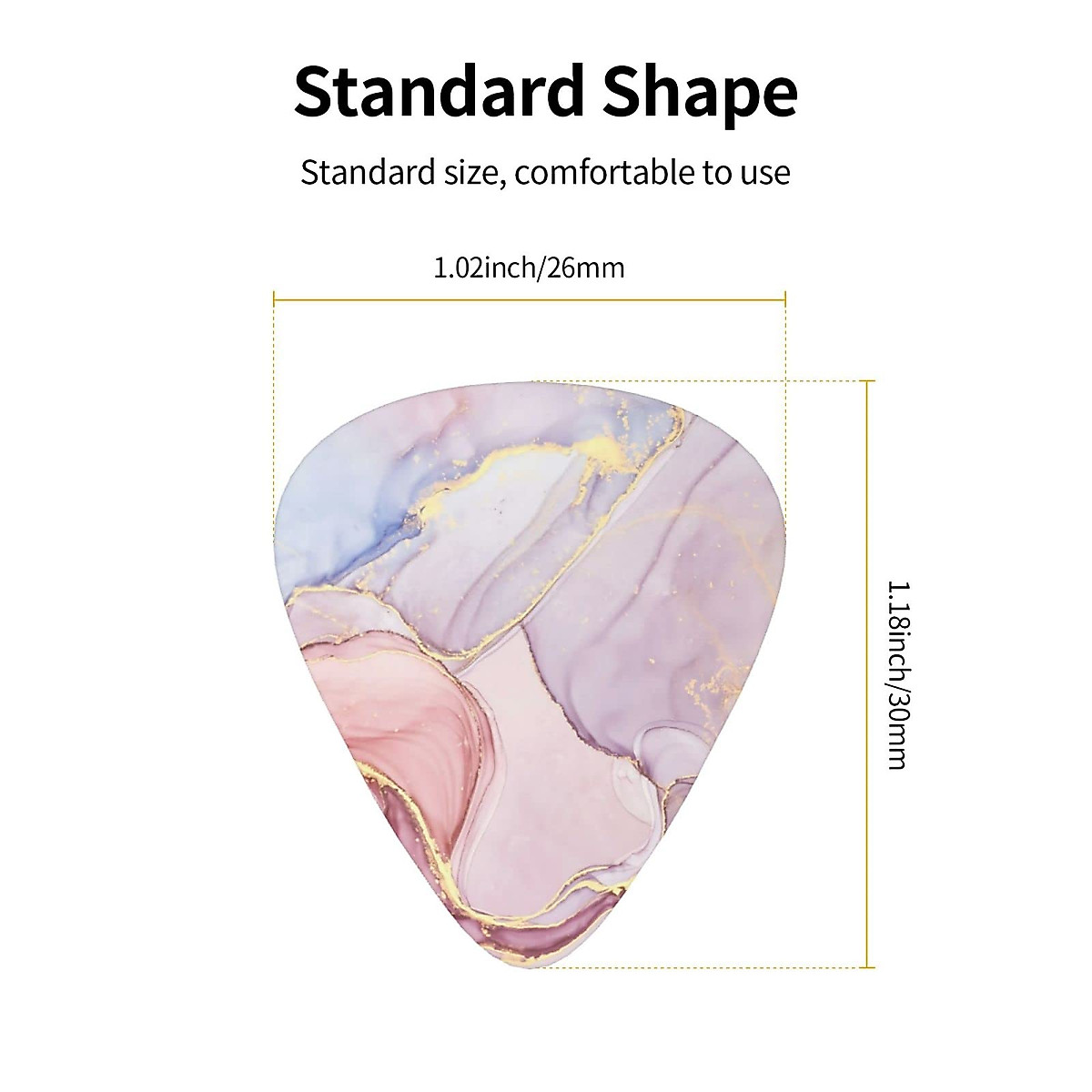 UNKVROL Marble Guitar Picks for Acoustic Guitar Girls Pink 12 Pack Includes Thin Medium Heavy Gauges, Guitar Pick7, AY444