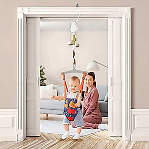 Door Jumper for Baby Swing Jumper, Adjustable Johnny Jumper w Seat, Baby Doorway Jumper Set Great for Baby Exerciser, Durable Door Clamp Bumper Jumper for 6-24 Months Toddler Infant