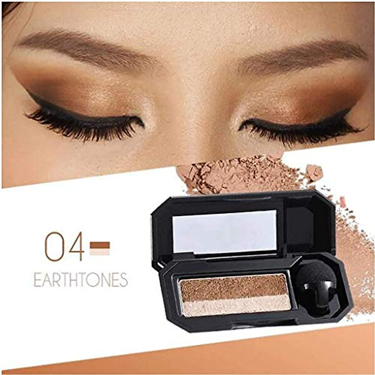 Aaiffey Dual-Color Eyeshadow, Waterproof Eyeshadow Highly Pigmented Eyeshadow with Exquisite Glitters and Smooth Texture, Long Lasting For Eye Makeup