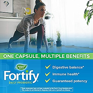 Nature's Way Fortify Daily Probiotic + Prebiotic for Men and Women, 50 Billion Live Cultures, Extra Strength Digestive and Immune Health Support* Supplement, 30 Capsules