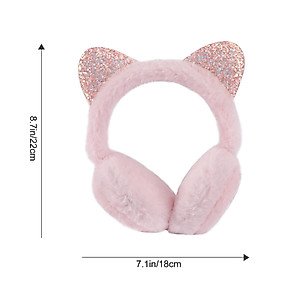 SOIMISS Winter Earmuff for Cute Cat Ear Muffs Plush Sequin Foldable Earmuffs Ear Warmer for Girls Boys