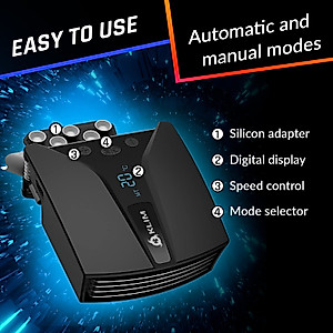 KLIM Tempest Laptop Cooler with Vacuum Fan - New 2024 - Gaming Laptop Fan with Display - Temperature Detection + Automatic/Manual Mode - 4000 RPM - Portable - Compatible with Laptop Cooling Pads