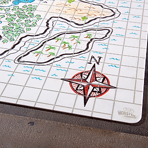 Double-Sided Role Playing RPG Game Mat- Reversible Silicone Battle Matte Grid w Hexes and Squares- XL 20"x20"-Foldable, Rollable, Wet Eraseable - Made for D&D Dungeons Dragons, Pathfinder and More