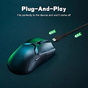 Alitutumao Viper Ultimate Braided Mouse Charging Cable USB Micro Cord Compatible with DeathAdder V2 Pro, Razer Naga Pro, Naga Pro 20000 DPI, Basilisk, Viper Ultimate Wireless Gaming Mouse