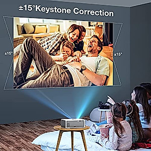 Mini Projectorwith 100" Screen, HOMPOW Portable Projector, Native 720P Outdoor Movie Projector 7500Lux, Home Theater Projector Compatible with HDMI VGA USB TF AV for Home