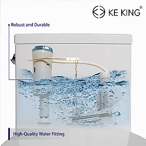 KE KING 1.28 Gpf Elongated One Piece Toilet, Powerful & Quiet Flush Modern Toilet(Side Flush) 12'' Rough-In Toilet & ADA Height