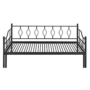 Bed Frames Twin, Twin Bed Platform Bed Bed Frame Black Steel with Trundle No Box Required, Easy Assembly 78.7 Inch
