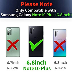 Buleens for Samsung Galaxy Note 10 Plus Case with Astronaut Stand, Girls Women Galaxy Note 10 Plus Phone Cases, Girly Cute 6D Spaceman Heart Pattern Cover for Note 10 Plus 6.8 Inch Black