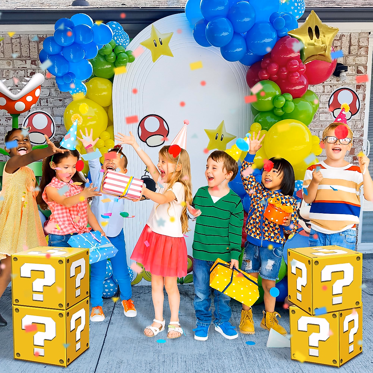 Cbloxtor Video Game Coin Boxes, 4 Pack Truck or Treat for SUV Decorations Bro Game Birthday Party Decorations Party Favors