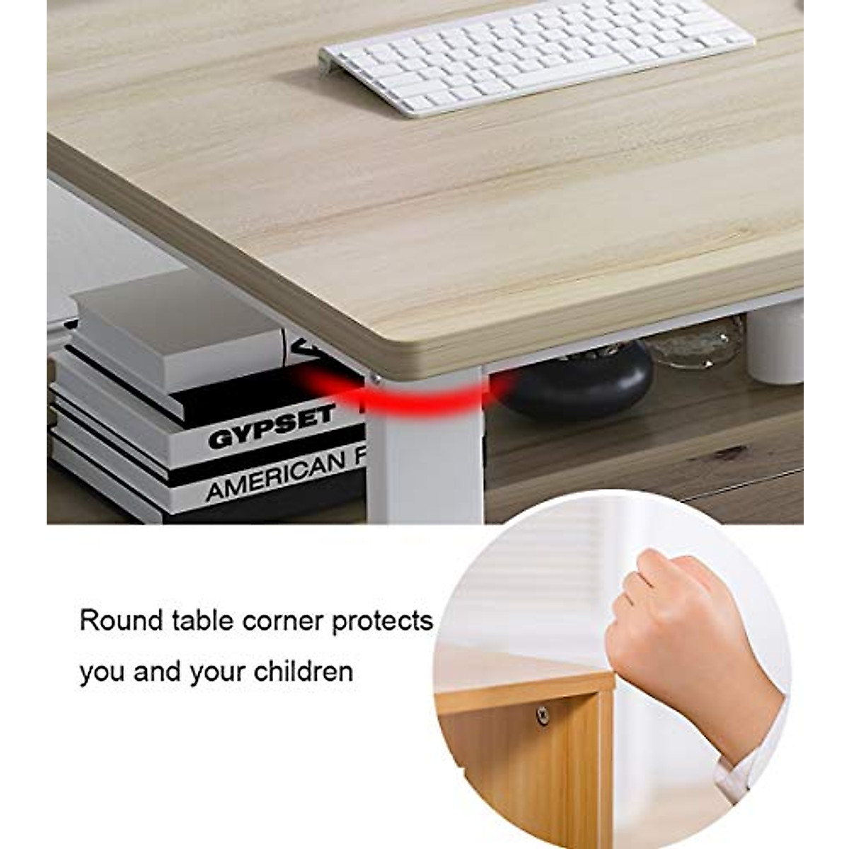 Computer Desk with Bookshelf,Sturdy Office Desk Modern Simple Table for Home Workstation,Notebook Writing Desk with Extra Strong Legs
