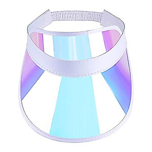 Surkat Plastics Clear Translucent Sun Visor Hat Golf Beach Tennis Poker Sun Visors Caps UV Protection Colorful Headband Sun Shade Hat
