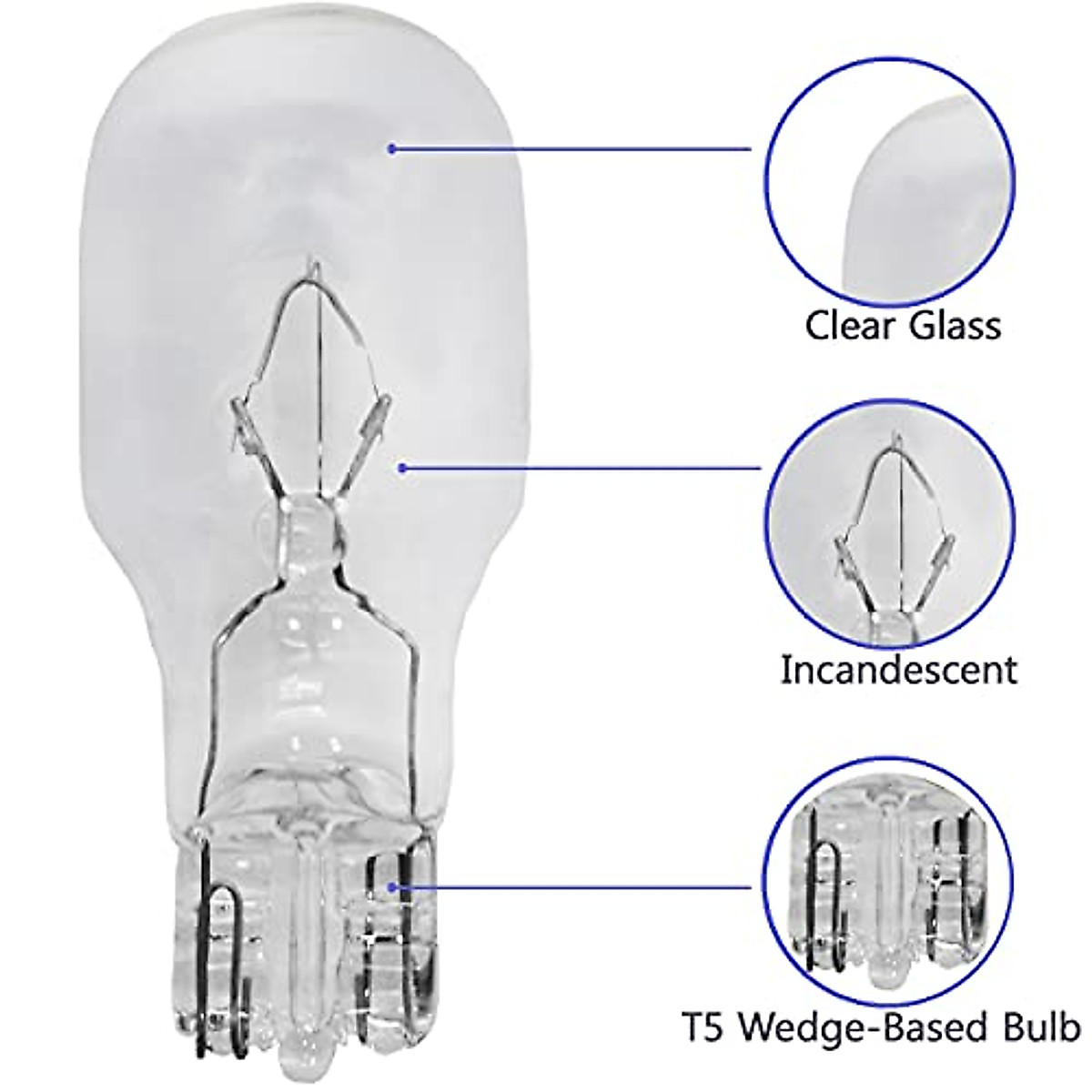 Diximus Landscape Light Bulbs - 20 Pack - 12v Light Bulb - 18 Watt Low Voltage Light Bulbs - T5 Wedge Base Bulbs - Compatible with Malibu Lights - Patio Garden Light Bulbs