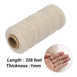 Vivifying Butchers Twine, 328 Feet 3Ply Cotton Bakers Twine, Food Safe Cooking String for Tying Meat, Making Sausage, Trussing Turkey, Roasting and Packing (Beige)