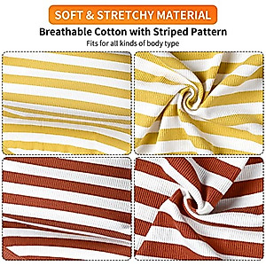 CtilFelix Dog Shirt Striped Dog Clothes Stretchy Vests Soft Cotton for Small Medium Large Dogs Boy Girl Puppy Clothes Lightweight Cat Outfit Kitten Tank Top Apparel T-Shirts Pack-2 Yellow & Rust S