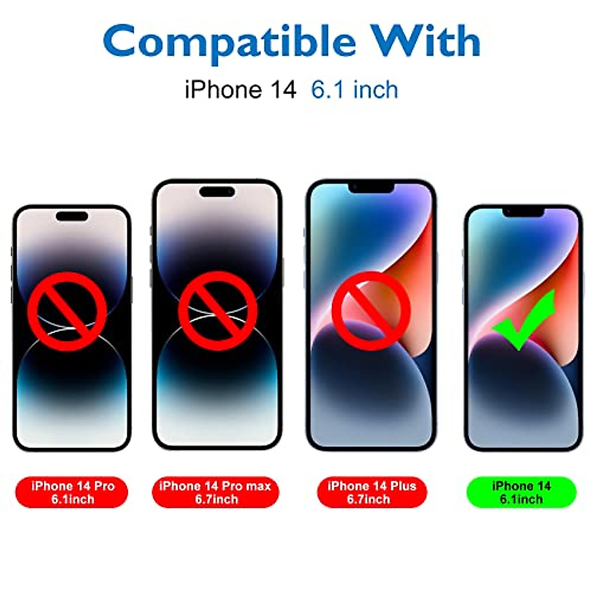 Esanik [3+2 Pack] Privacy Screen Protector for iPhone 14 6.1" Anti-Spy Tempered Glass + Camera Lens Protector, Installation Frame, 9H Hardness, Case Friendly, Easy Installation, Bubble Free